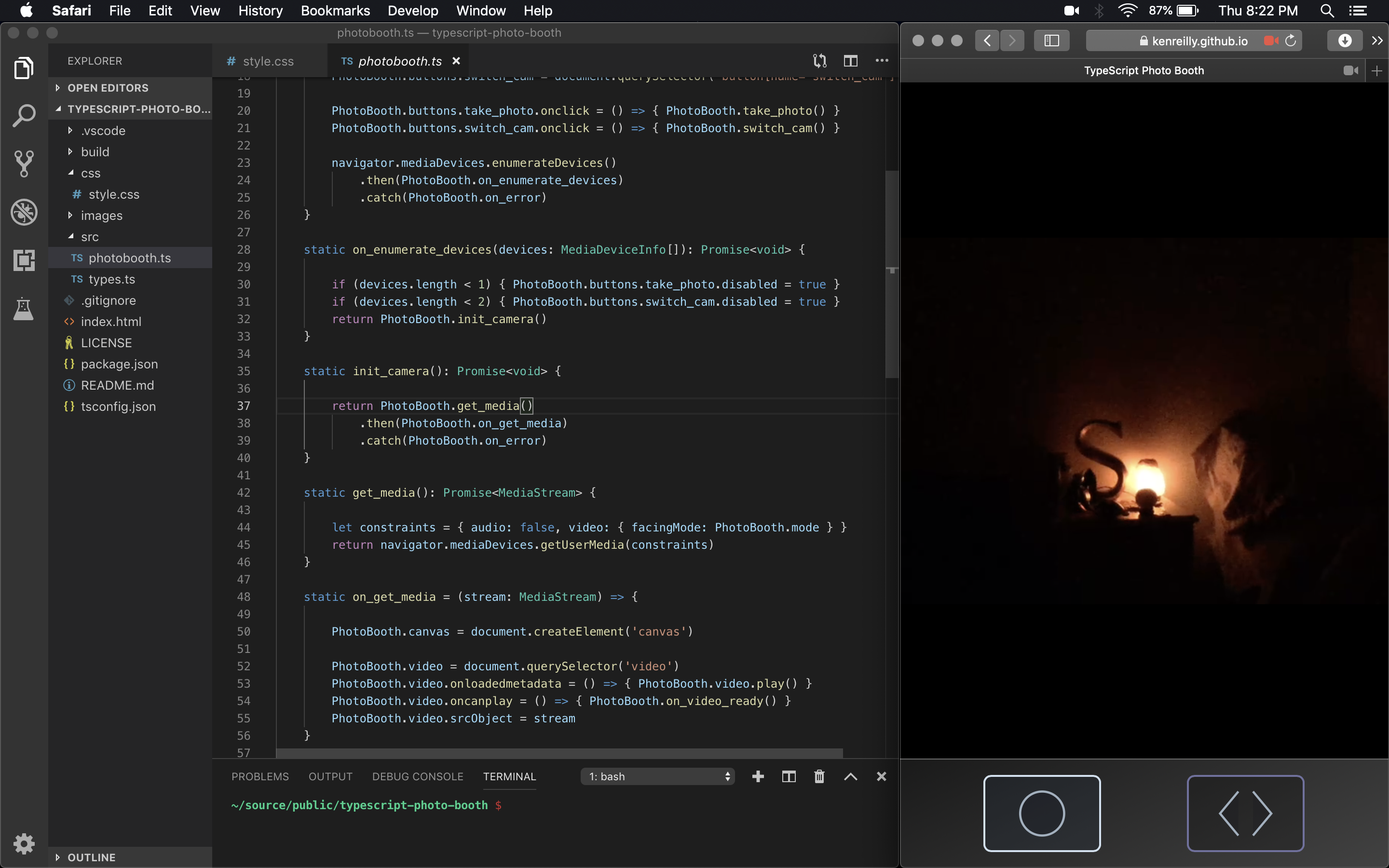TypeScript Photo Booth